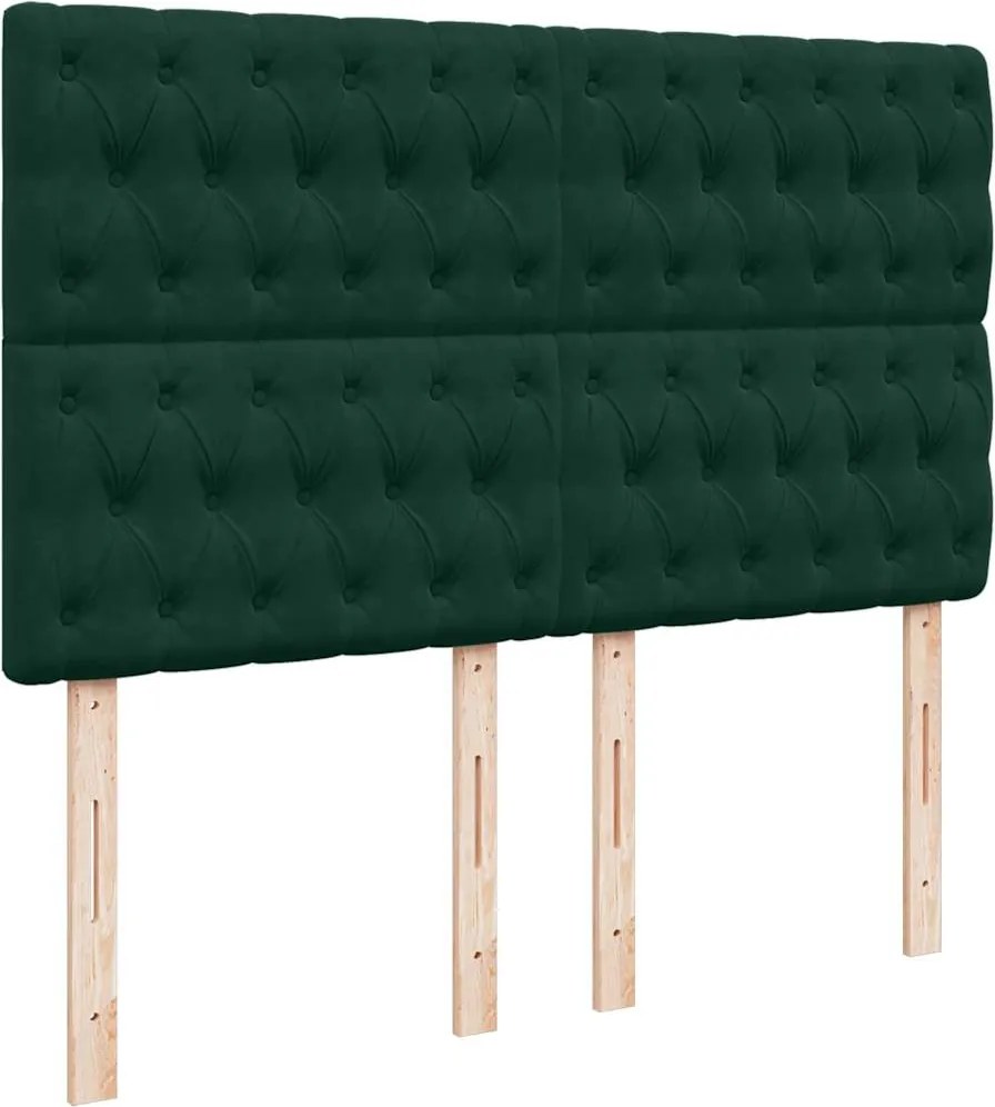 Box spring postel s matrací tmavě zelená 160x200 cm samet 3293263
