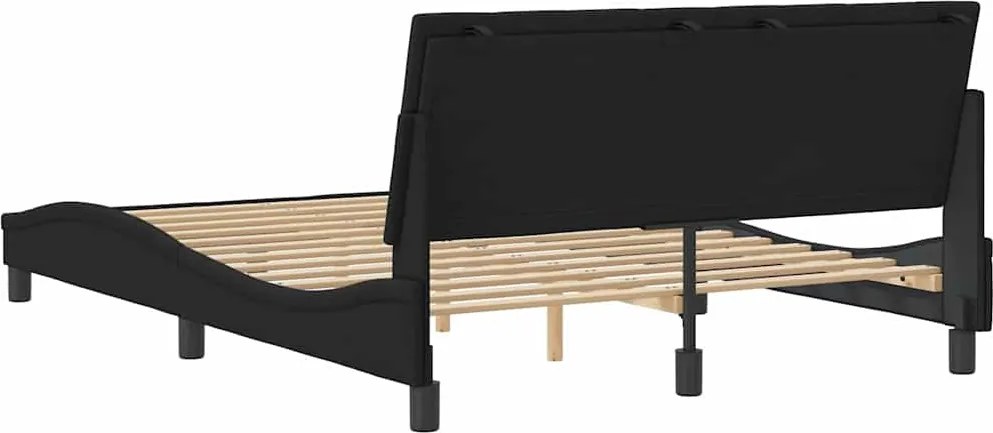 Rám postele bez matrace Hanko černý 140 x 200 cm samet 3207851
