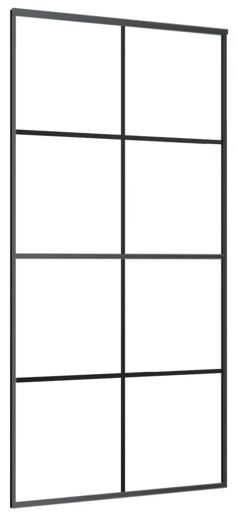 Posuvné dveře černé 102,5 x 205 cm ESG sklo a hliník - Default Title