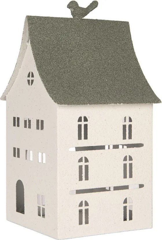 Kovový svícen domek s pískovým povrchem Raw Sand - 20*20*39 cm