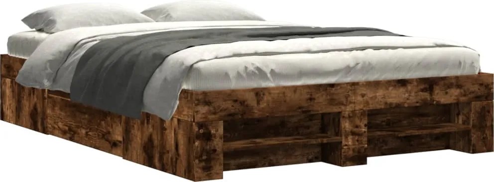 Rám postele bez matrace kouřový dub 140x190 cm kompozitní dřevo 3295503