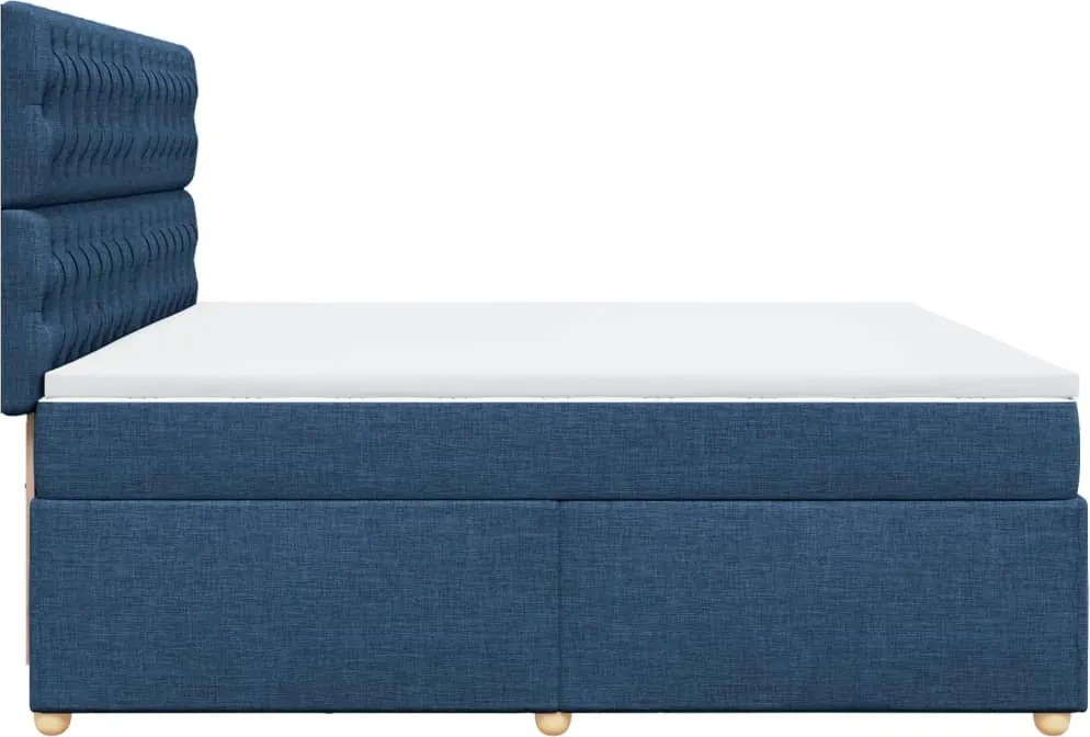 Box spring postel s matrací modrá 200x200 cm textil 3293700