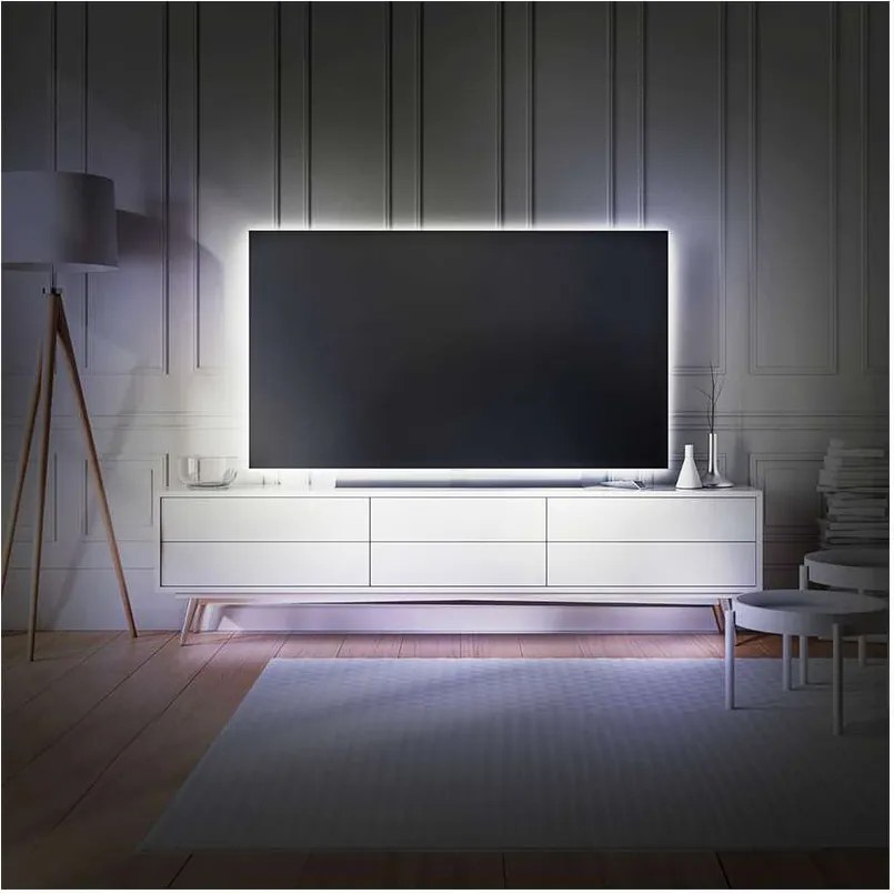 LED světelný pásek WM501 pro TV s USB, 100 cm, bílá