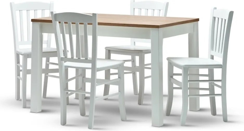 Stima Jídelní stůl CASA Mia (120 x 80 cm + 40 rozklad) – deska dub halifax tabák/ podnož bílá (vzorek z prodejny)