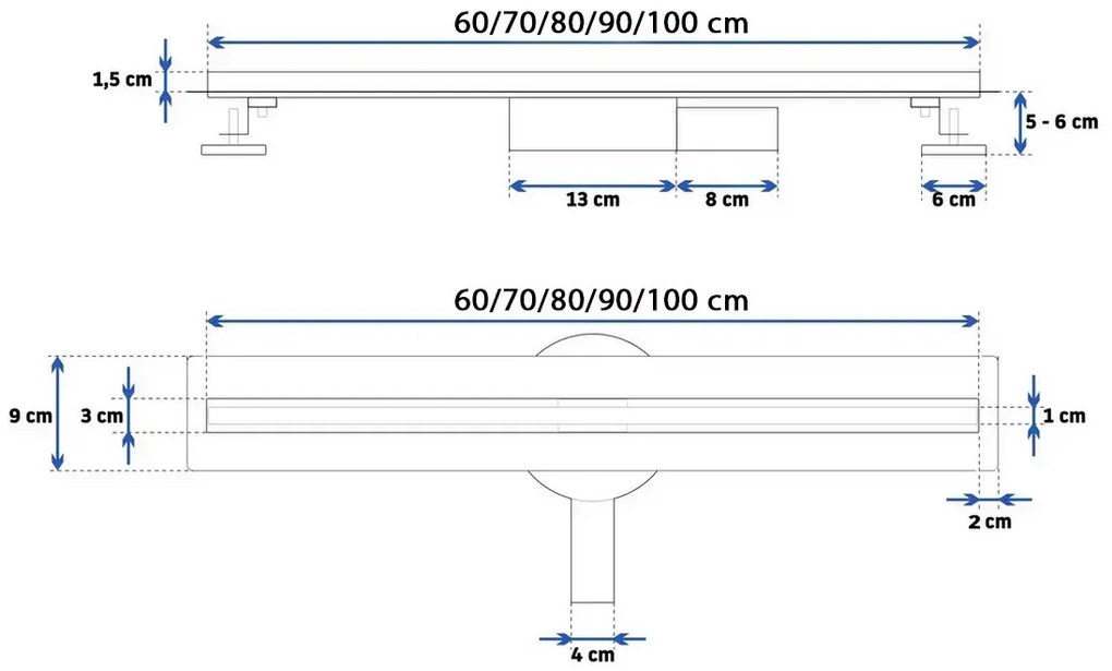 Odtokový žlab REA NEO SLIM PRO 70 cm, měď kartáčovaná