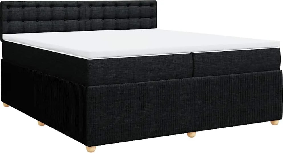 Box spring postel s matrací černá 200x200 cm textil 3287579