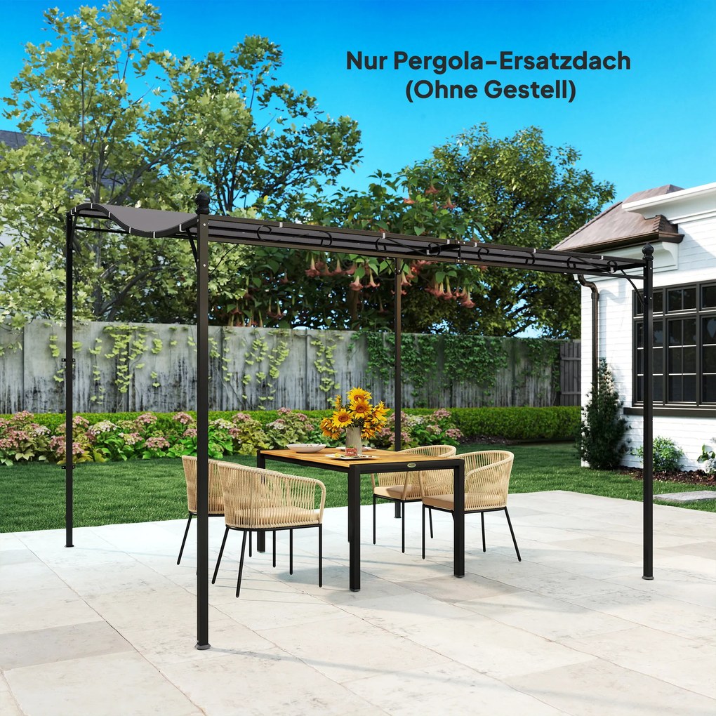 Outsunny náhradní střecha pergoly, 298 × 293 cm (vhodná pro 3 × 3 m) — tmavě šedá