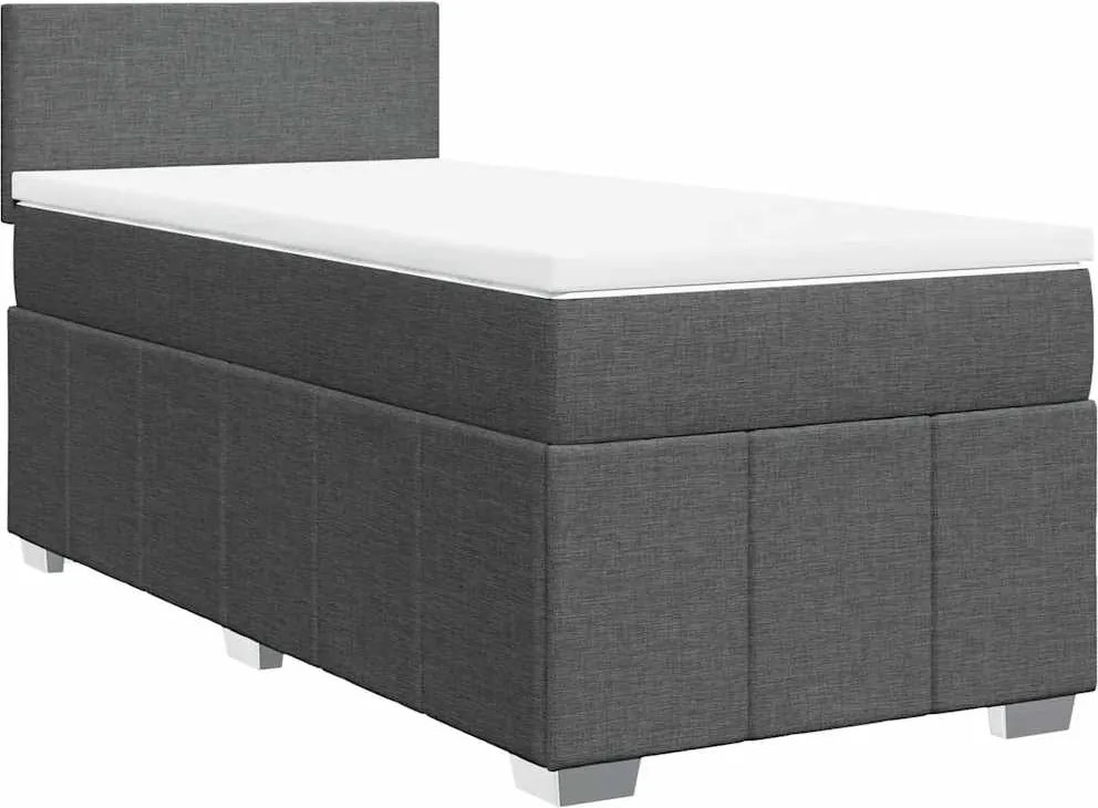 Box spring postel s matrací tmavě šedá 80 x 200 cm textil 3286889