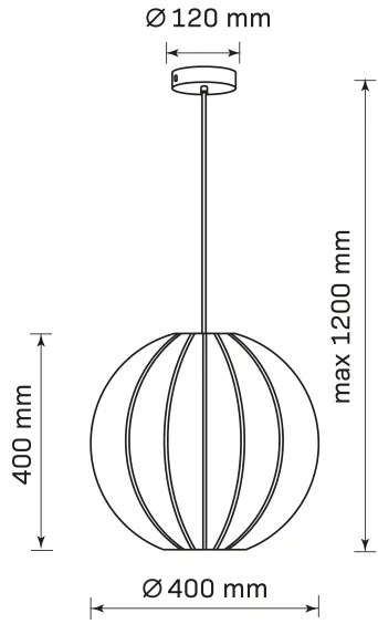 Lustr na lanku SENSAI 1xE27/20W/230V pr. 40 cm černá