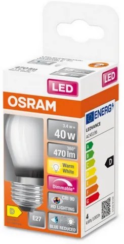 LED žárovka E27 OSRAM CLP 3,4W (40W) teplá bílá (2700K) stmívatelná