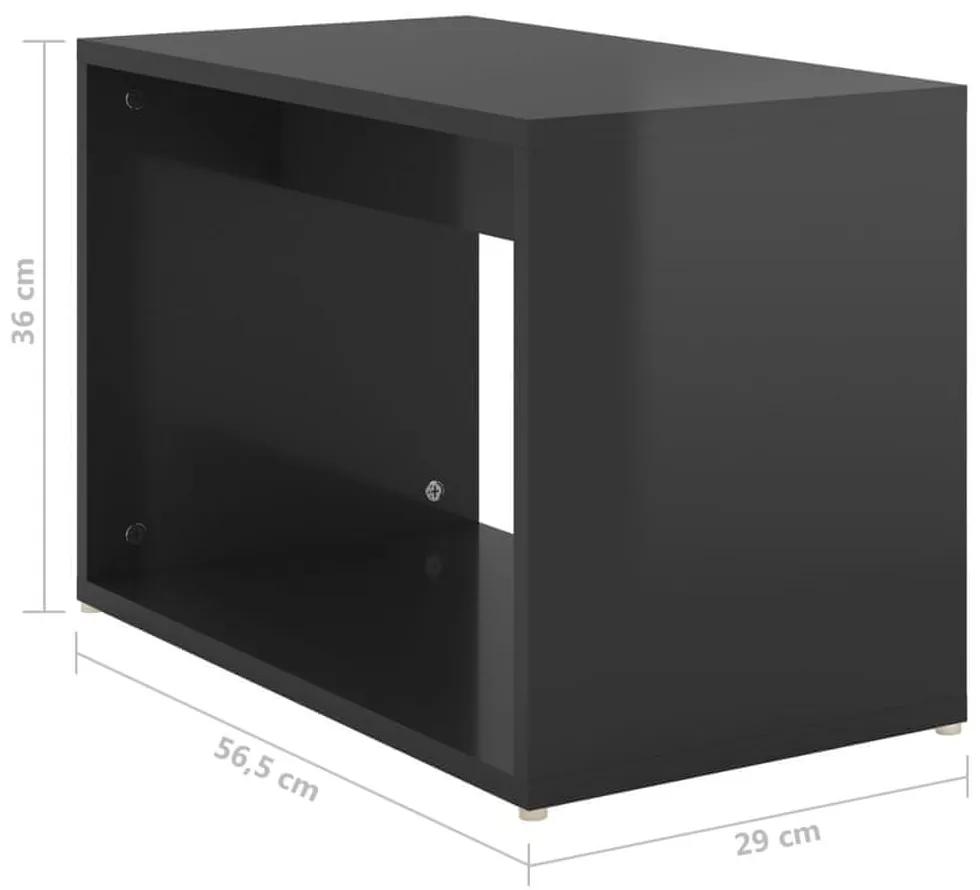 Petromila Sada 3 konferenčních stolků černá a vysokým leskem 60x60x30 cm