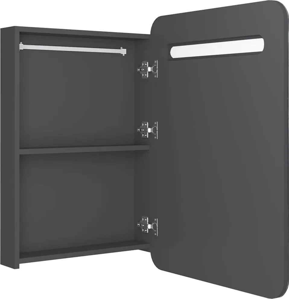 LED koupelnová skříňka se zrcadlem šedá 60 x 11 x 80 cm 326505