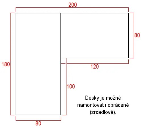 Výškově nastavitelný stůl OfficeTech Angle, 180 x 200 cm, černá podnož, dub