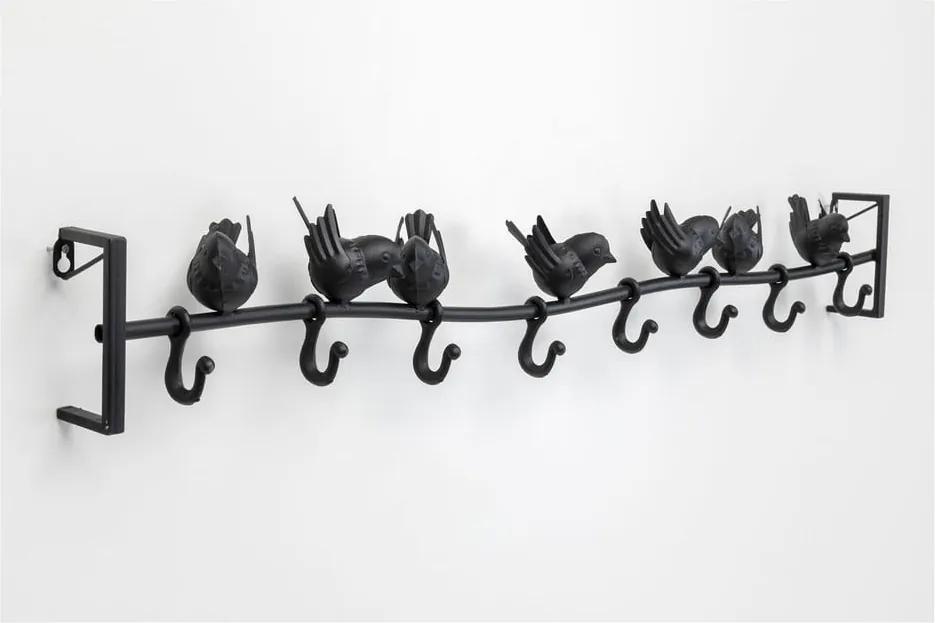 Černý kovový nástěnný věšák Kare Design Birds, šířka 92 cm | BIANO