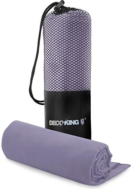 Set světle fialové rychleschnoucí osušky a ručníku DecoKing EKEA, 70 x 140 cm + 30 x 50 cm
