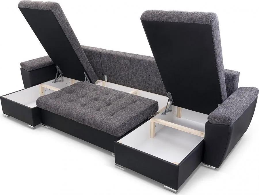 Casarredo - Komfort nábytek Rozkládací sedací souprava do U PETER s úložným prostorem, Soft17/Lawa6