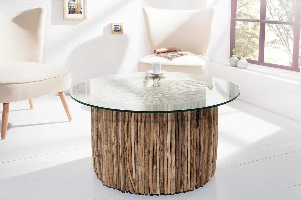 INV Konferenční stolek Artenat 80cm, naplavené dřevo