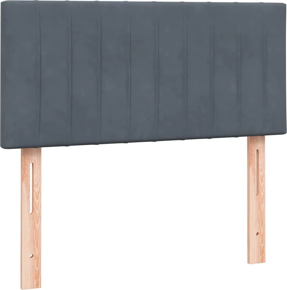 Box spring postel s matrací tmavě šedá 80x220 cm samet 3318304
