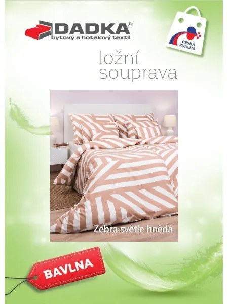 DADKA Povlečení bavlna Zebra světle hnědá 140x200, 70x90 cm