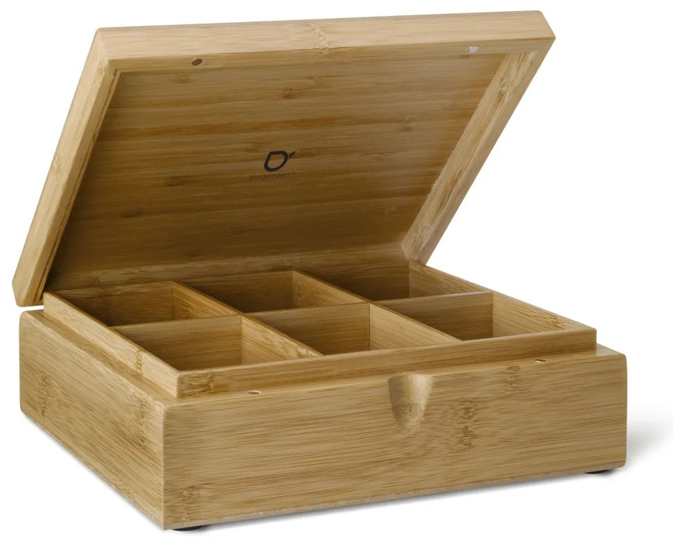 Bredemeijer Krabička na čaj Bamboo, 6 přihrádek velká bez okénka