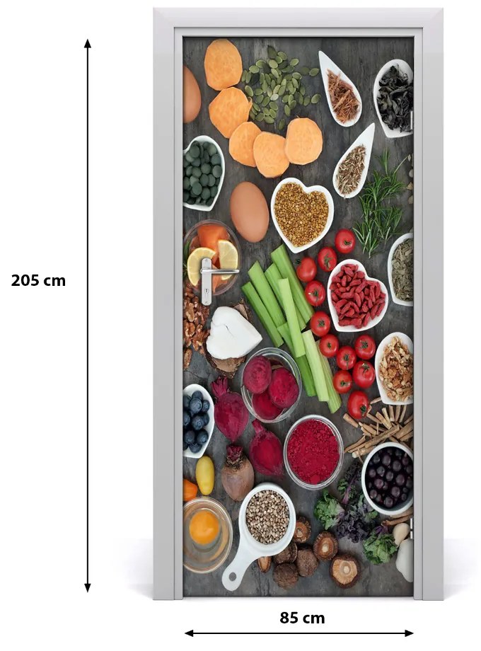 Fototapeta na dveře samolepící zdravá strava 85x205 cm