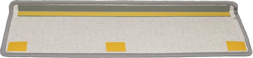 Schodové rohože 15 ks 65 x 21 x 4 cm světle šedé s obdélníkovým okrajem 134570