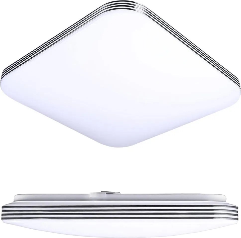 Lampa Do Koupelny Stropní Svítidlo Koupelnová Led 30W IP44 Dekorativní 4 Proužky Chrom
