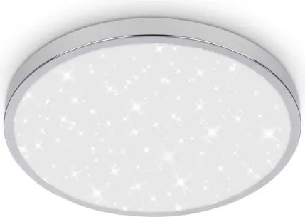 LED stropní svítidlo BRILONER Tak průměr 24cm 12W IP44 hvězdné nebe chrom 3933018