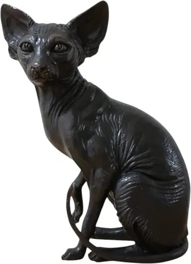 Sphynx – bronzová socha sfingy kočky, elegantní ručně vyrobená dekorace pro milovníky koček
