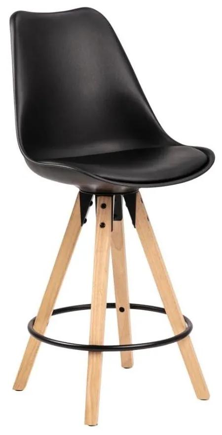 Černá jídelní židle s podnožím z kaučukového dřeva Actona Dima