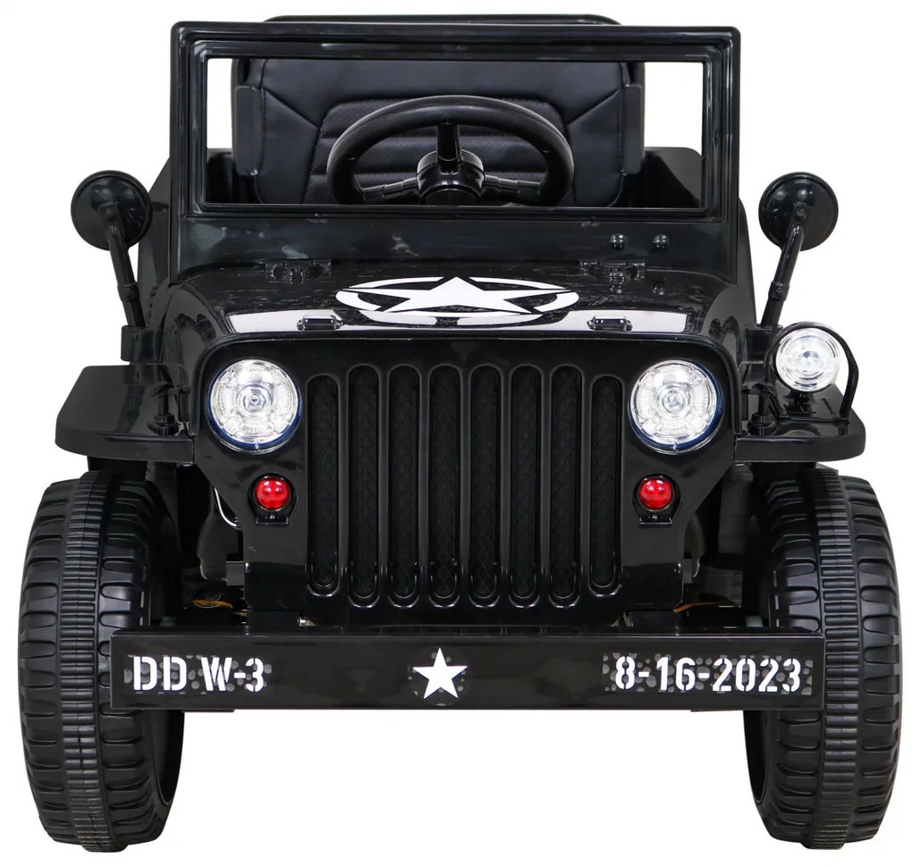 Dětský elektrický vojenský jeep willys SMALL 4x4 černý