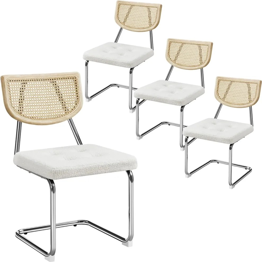 Sada 4 ks – Jídelní židle Yaheetech – rezavě hnědá, 48,5 cm (šířka) × 61 cm (hloubka) × 82 cm (výška) (267520814278)