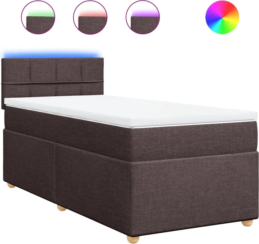 Box spring postel s matrací tmavě hnědá 80x200 cm textil 3288810