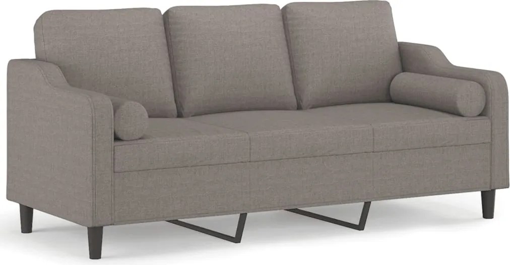 3místná pohovka s polštáři taupe 180 cm textil 3200860