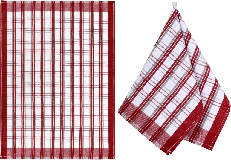 Bellatex Kuchyňská utěrka 1 ks Červená 50x70 cm