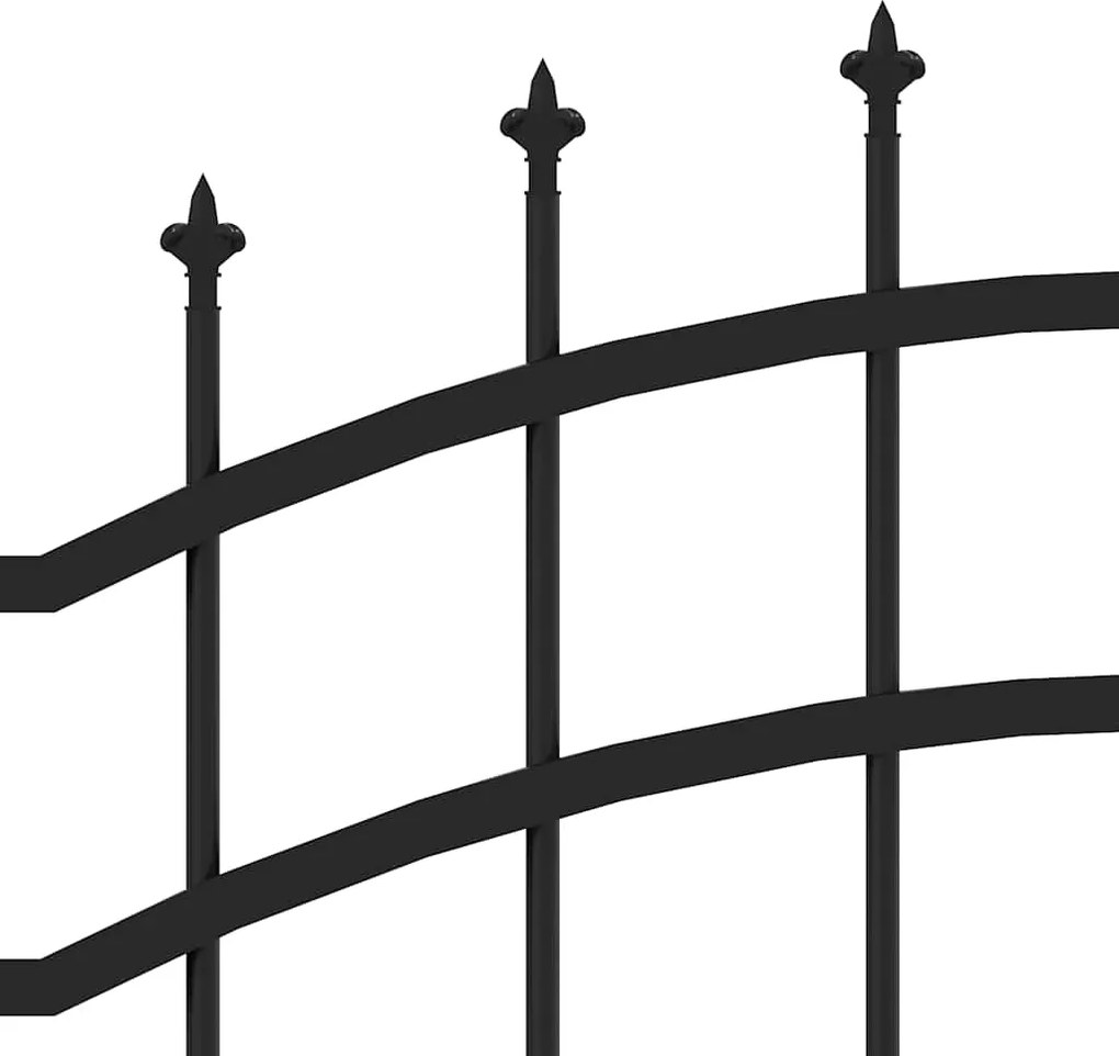 Zahradní plot Woerden s kopím nahoře černý 240 x 125 cm ocelový 151081