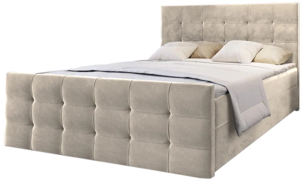 Expedo Čalouněná postel boxspring SAIMON + topper, 140x200, Cosmic 10