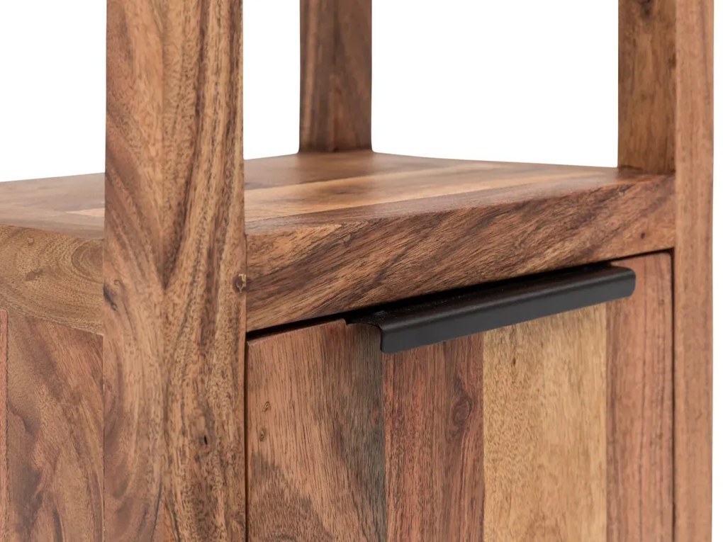 furniture-nabytek.cz - Masivní koupelnová závěsná skříňka Sidora z akácie, lakovaná, hnědá – 31×25×90 cm