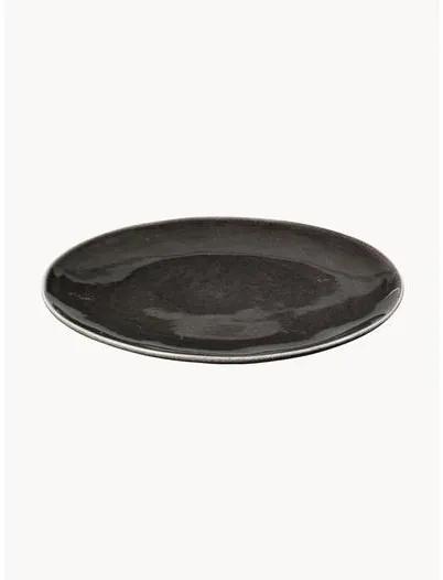 Ručně vyrobené mělké talíře Nordic Coal, 4 ks