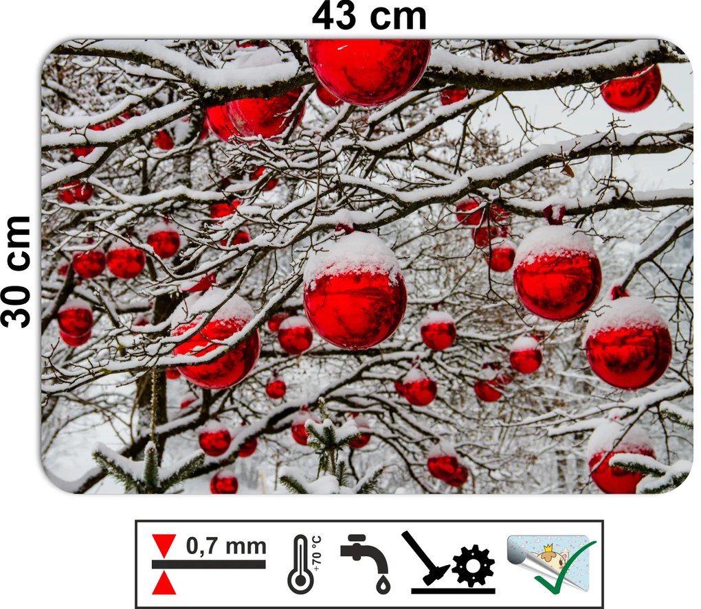 PokojovaDekorace.cz, Vánoční prostírání - 099, Baňky, 43x30cm