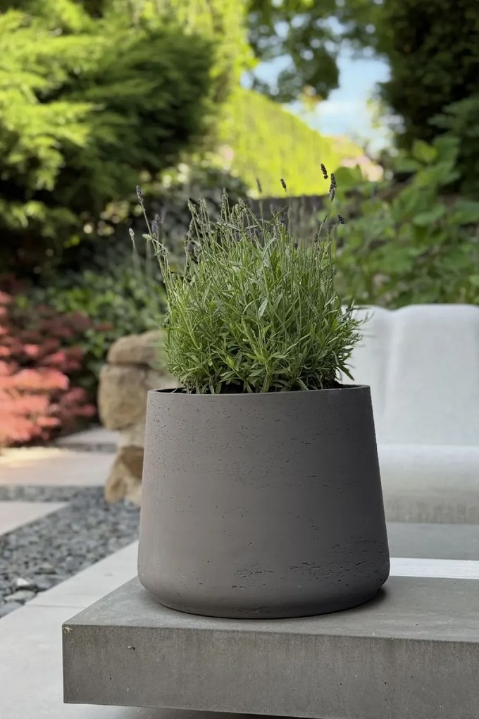 Květináč TROPICO, sklolaminát, výška 29 cm, antracit