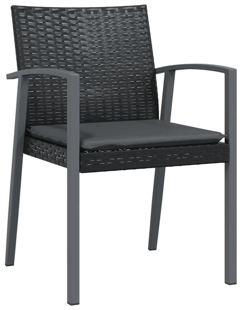 Zahradní židle s poduškami 4 ks černé 56,5x57x83 cm polyratan,  3187079