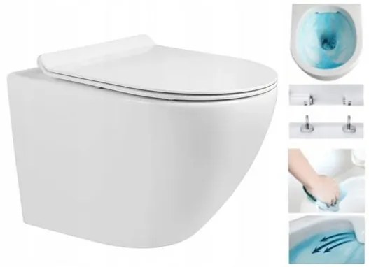Závěsný set Mexen Fenix + WC LENA Rimless 48 x 36 cm + pomalu padající deska Slim, 60100 + 30224000