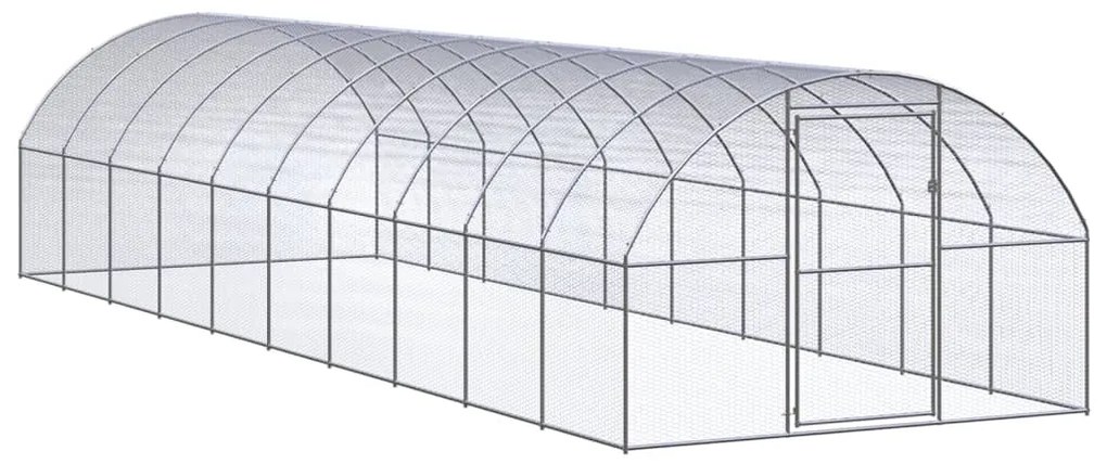 Venkovní klec pro kuřata 3 x 10 x 2 m pozinkovaná ocel 3095467