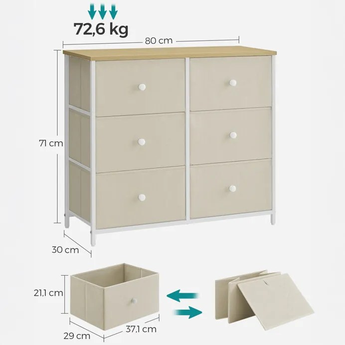 Autronic Komoda zásuvková AUK-E1033 Barva: Béžová