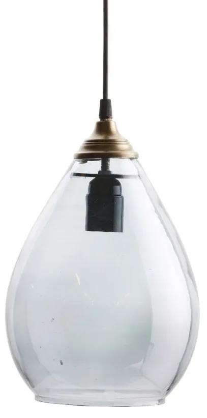Hoorns Závěsné světlo Makeli 28 cm, transparentní šedá