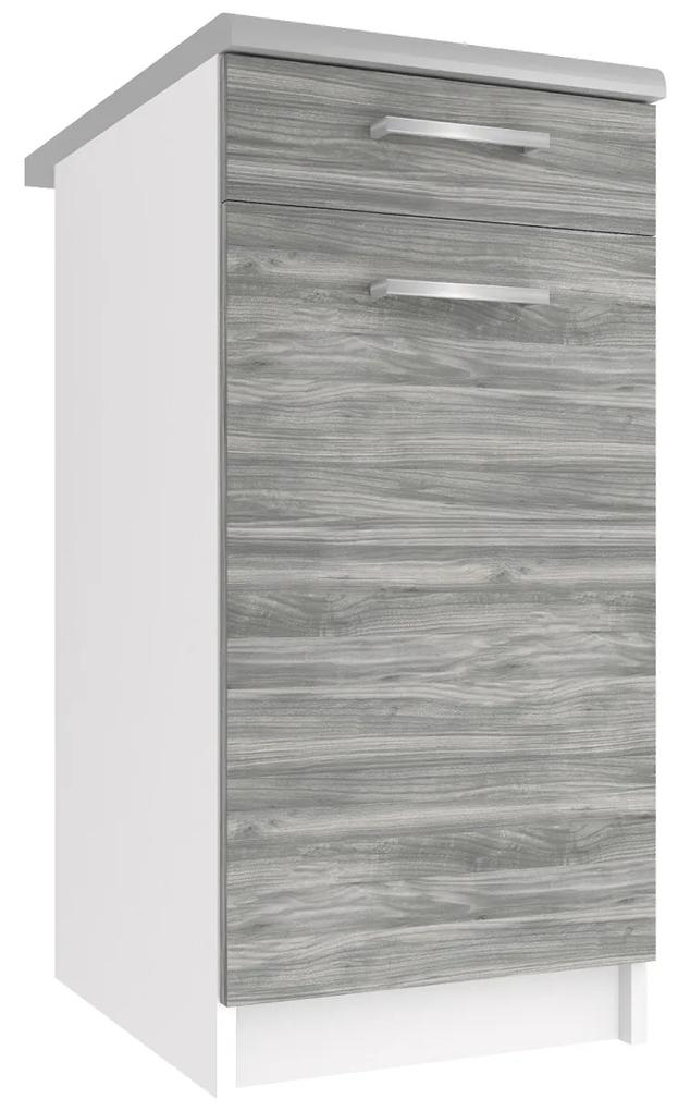 Kuchyňská skříňka Belini spodní se zásuvkami 40 cm šedý antracit Glamour Wood s pracovní deskou  TOR SDSZ1-40/1/WT/GW/0/E