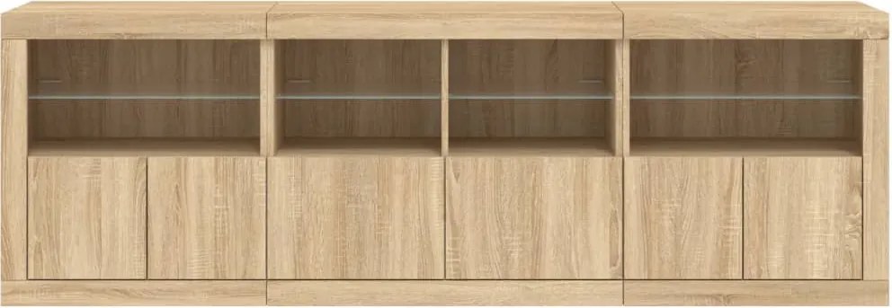 Příborník s LED osvětlením dub sonoma 202 x 37 x 67 cm 3209011