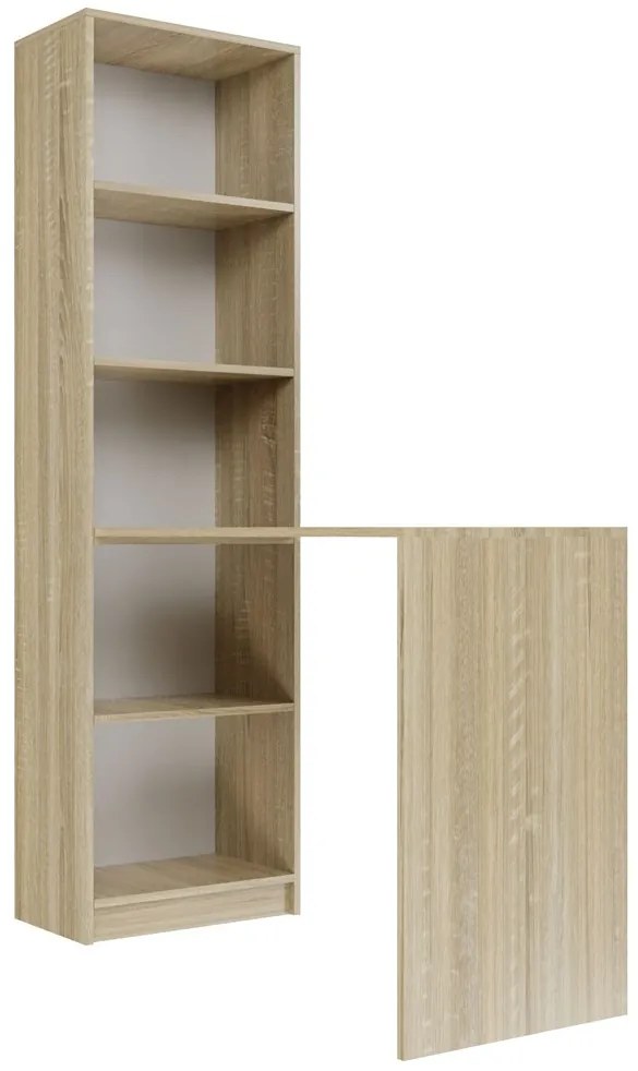 TPS Psací stůl s knihovnou R50 Levý / pravý 125 cm - Dub Sonoma