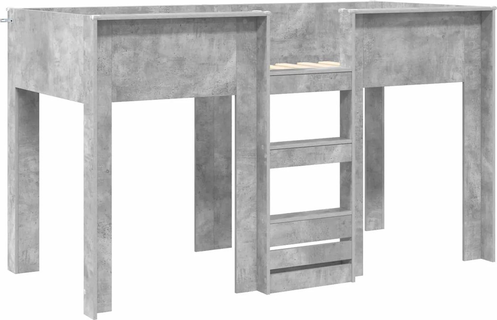Patrová postel pro děti Betonově šedá 75 x 190 cm 3410470